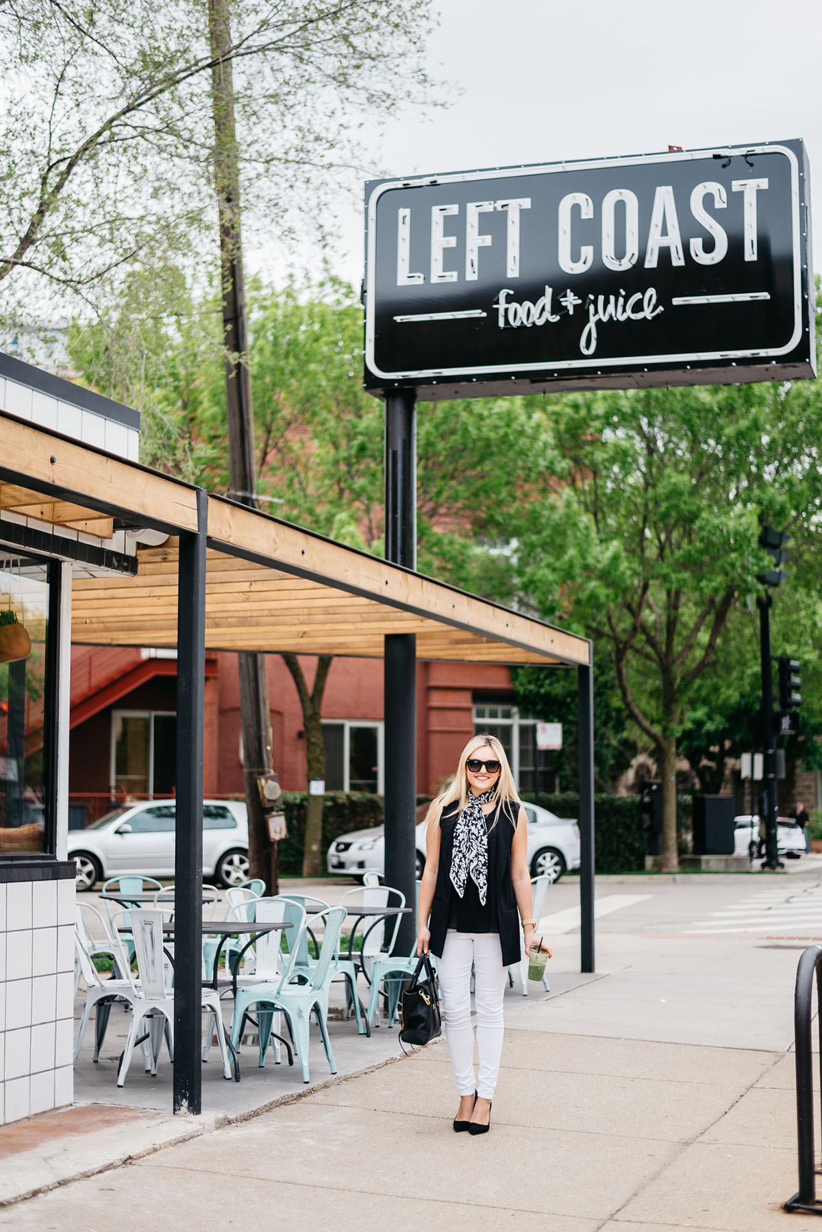 Black & White Summertime Work Outfit — bows & sequins