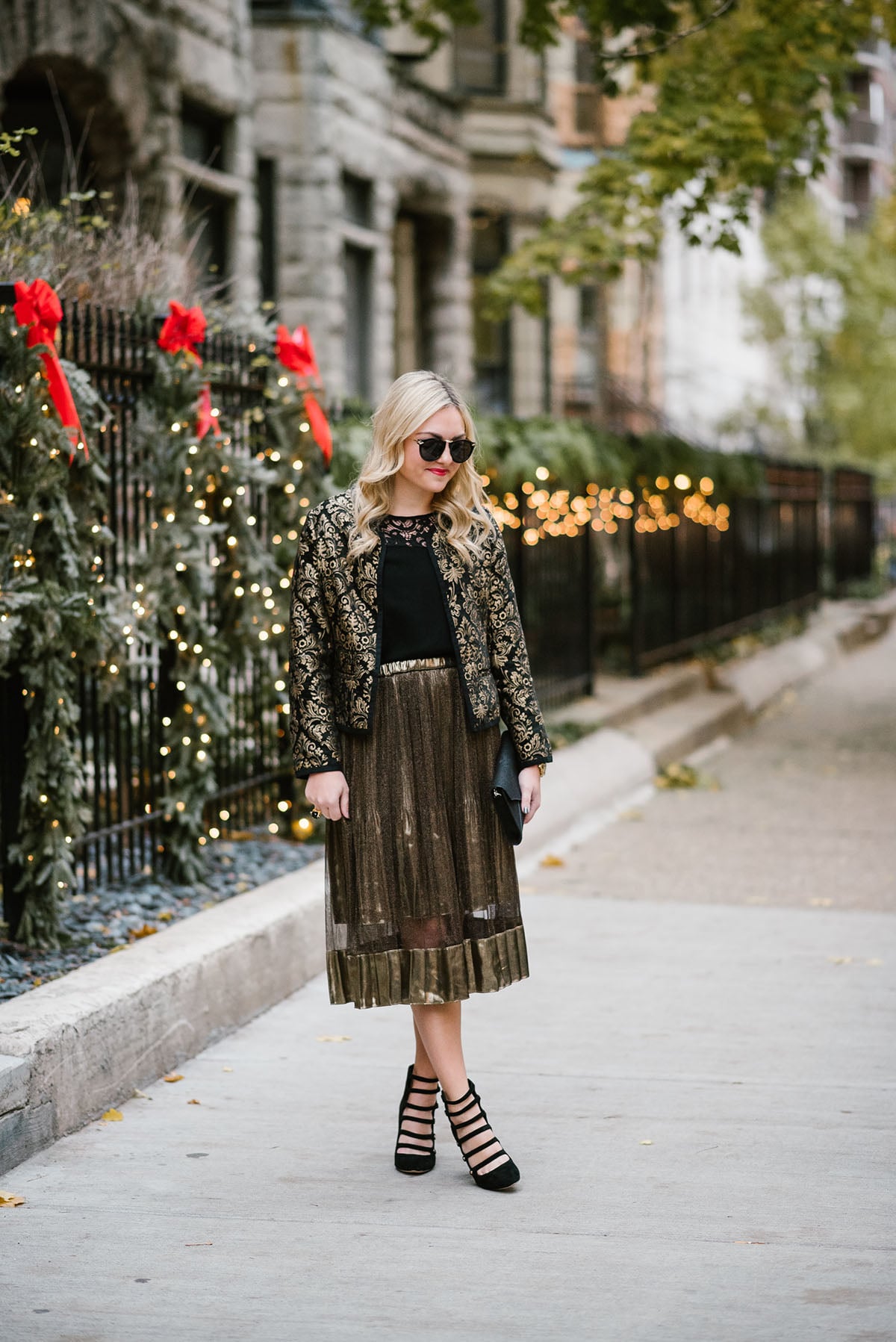 Two Ways to Style a Black & Gold Jacket — bows & sequins