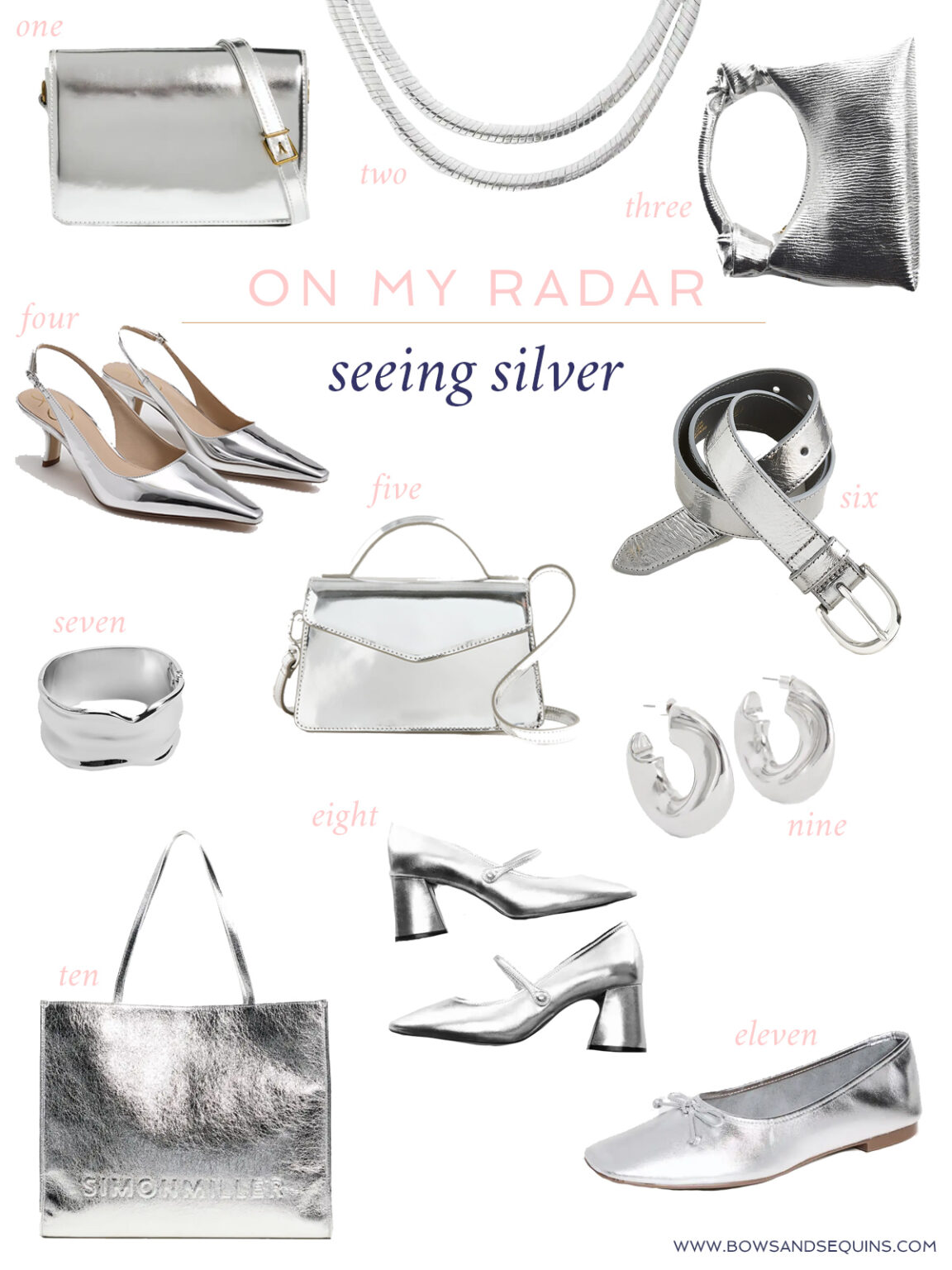 Trend to Try: Silver Accessories — bows & sequins